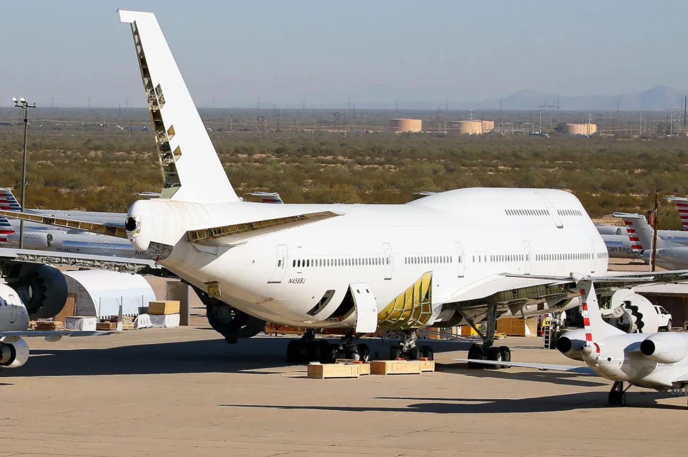 Boeing 747-8 BBJ desmontado com menos de 45 horas de operação